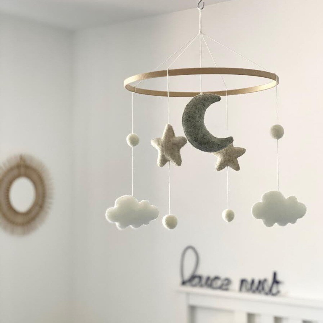 Baby Mobile Moon, Clouds and Stars, Baby Mobile, Birth Gift - Etsy