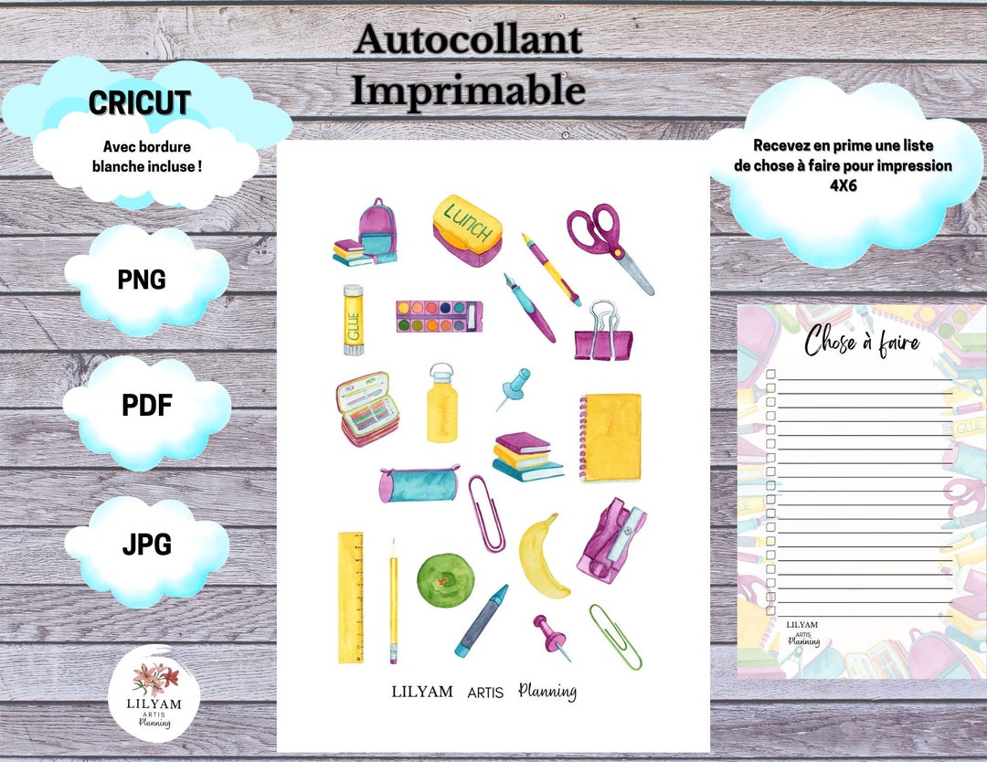 Printable Sticker, Back to School Happy Planner, Erin Condren, Cricut ...