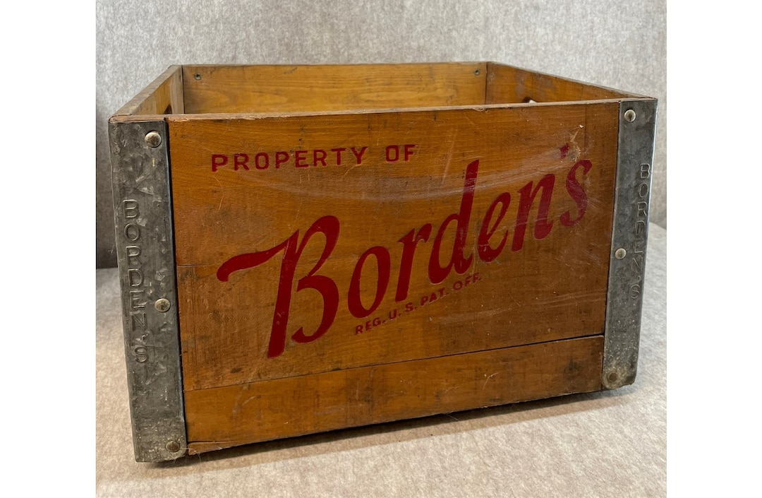 Vintage Borden's Dairy Farm Wooden Crate - Etsy
