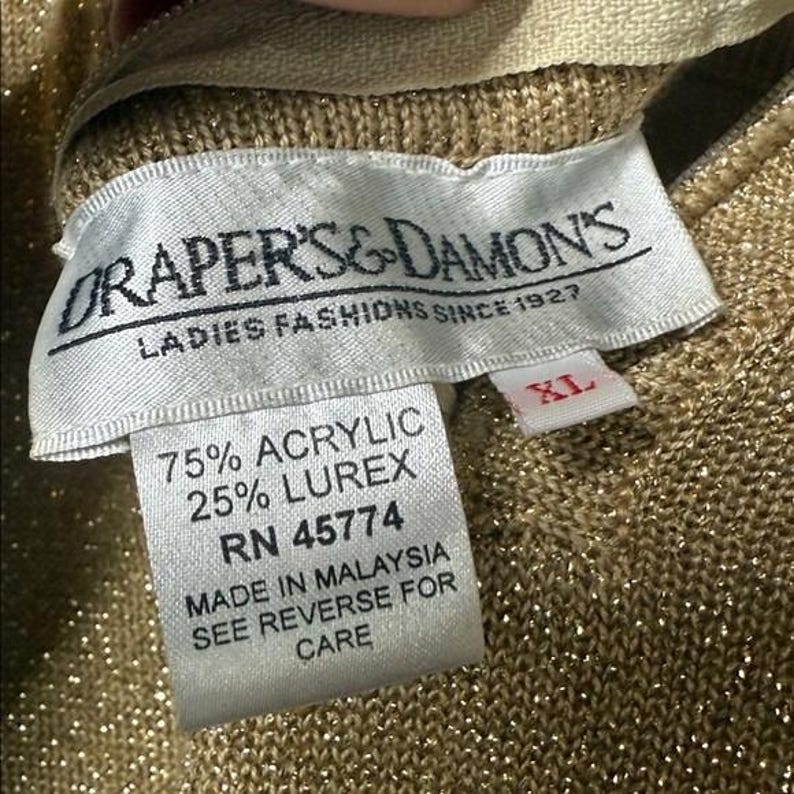 Drapers & Damons Gold Sparkle Metallic Knit Mock Neck Royalcore Party ...