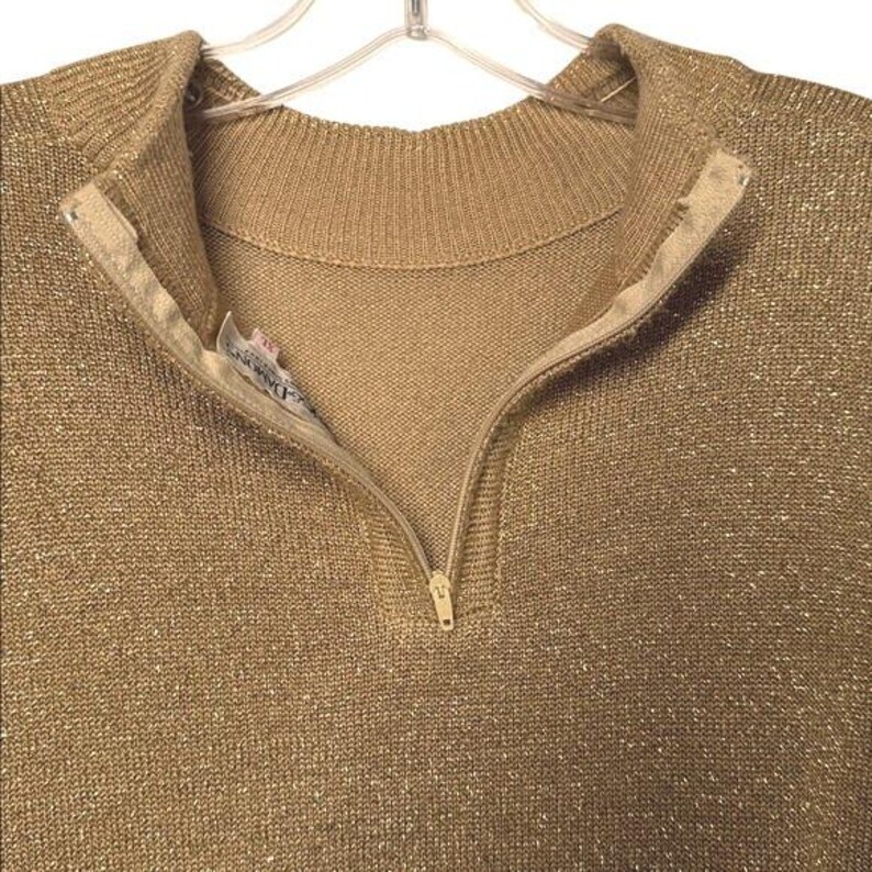 Drapers & Damons Gold Sparkle Metallic Knit Mock Neck Royalcore Party ...