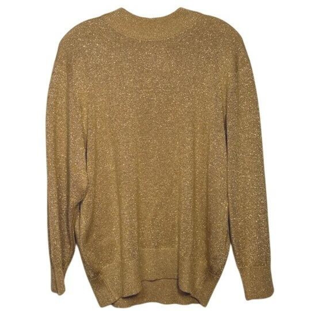 Drapers & Damons Gold Sparkle Metallic Knit Mock Neck Royalcore Party ...