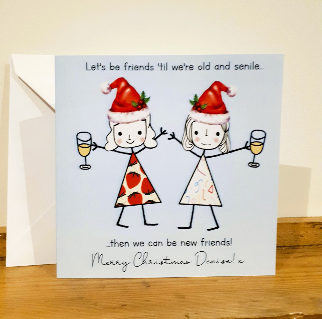 Best Friend Christmas Card / Bestie Christmas Card -funny ...