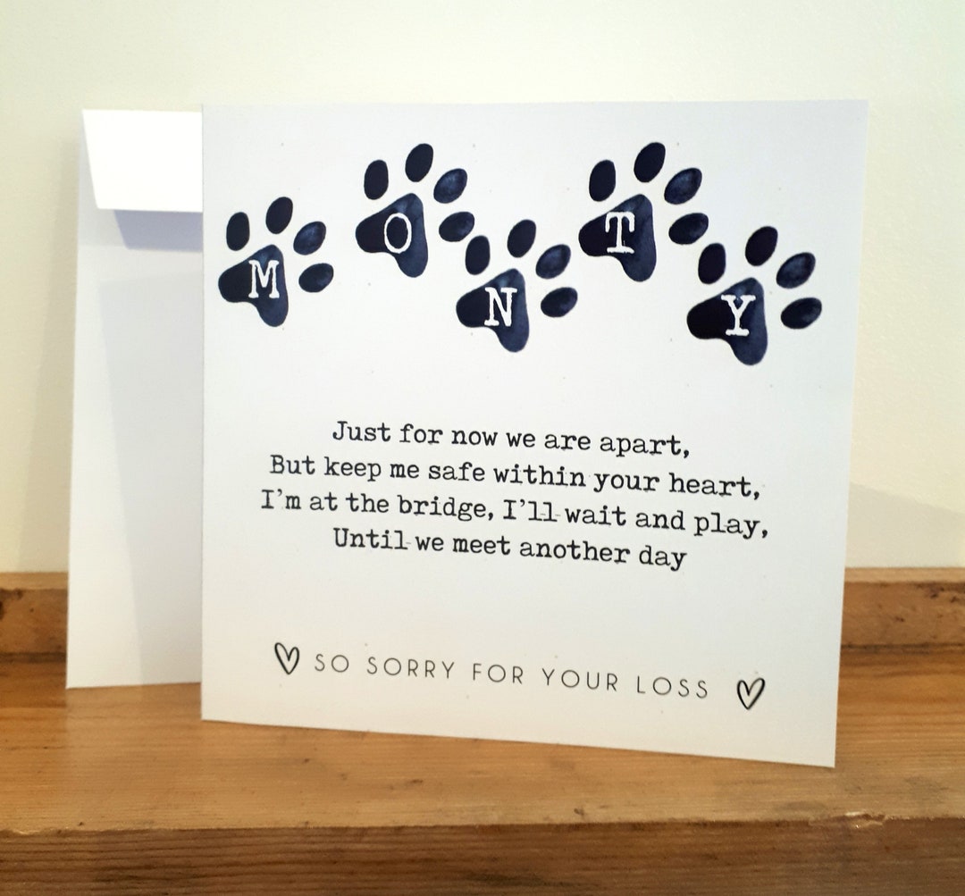 Dog Loss Card Dog Sympathy Card Pet Bereavement Handmade and Personalised With Name - Etsy Canada