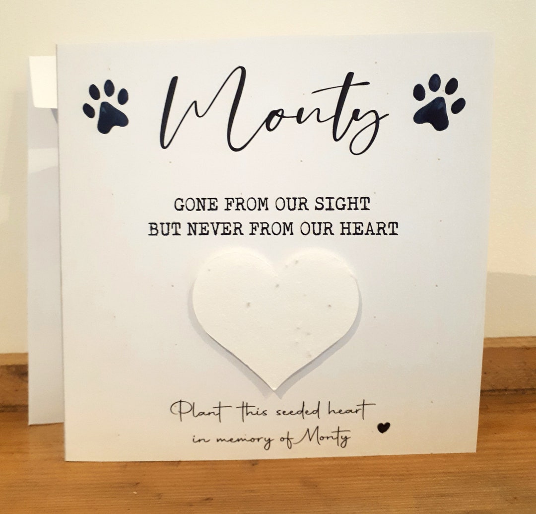 Dog Loss Card Dog Sympathy Card Flower Seeds Pet Bereavement Handmade ...