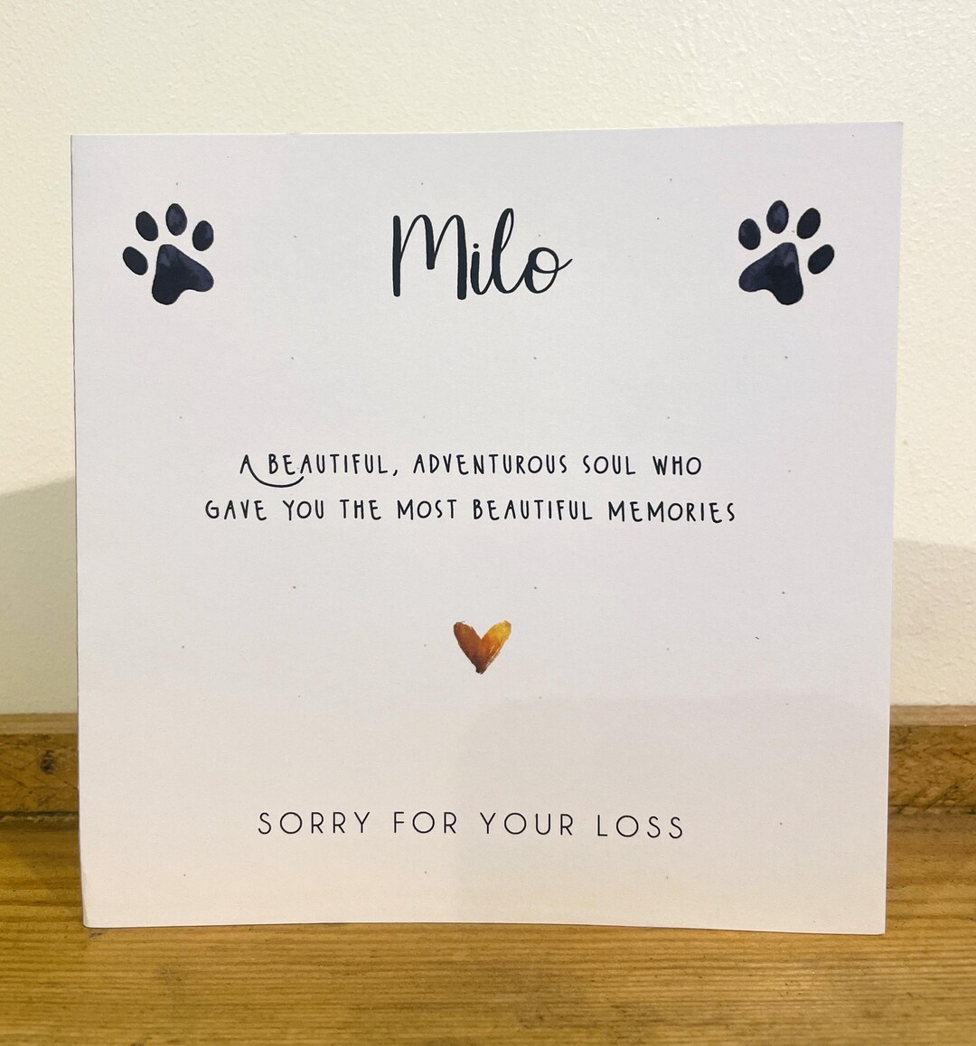 Personalised Dog Loss Sympathy Card - Pet Bereavement - Etsy UK