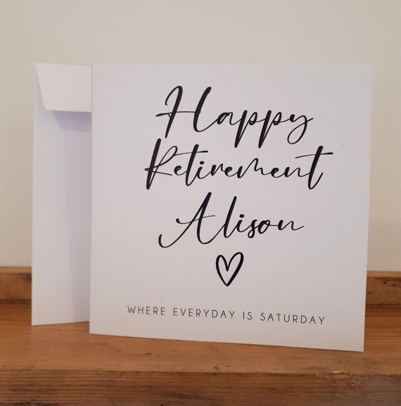 Retirement Card Handmade and Personalised With Name - Etsy UK