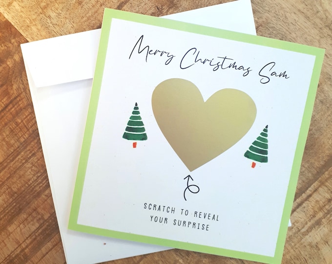 Personalised Christmas Scratch Card – Surprise Reveal, Handmade - Etsy UK