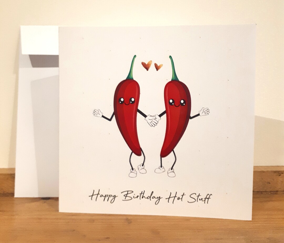 Funny 'hot Stuff' Birthday Card - Handmade - Etsy