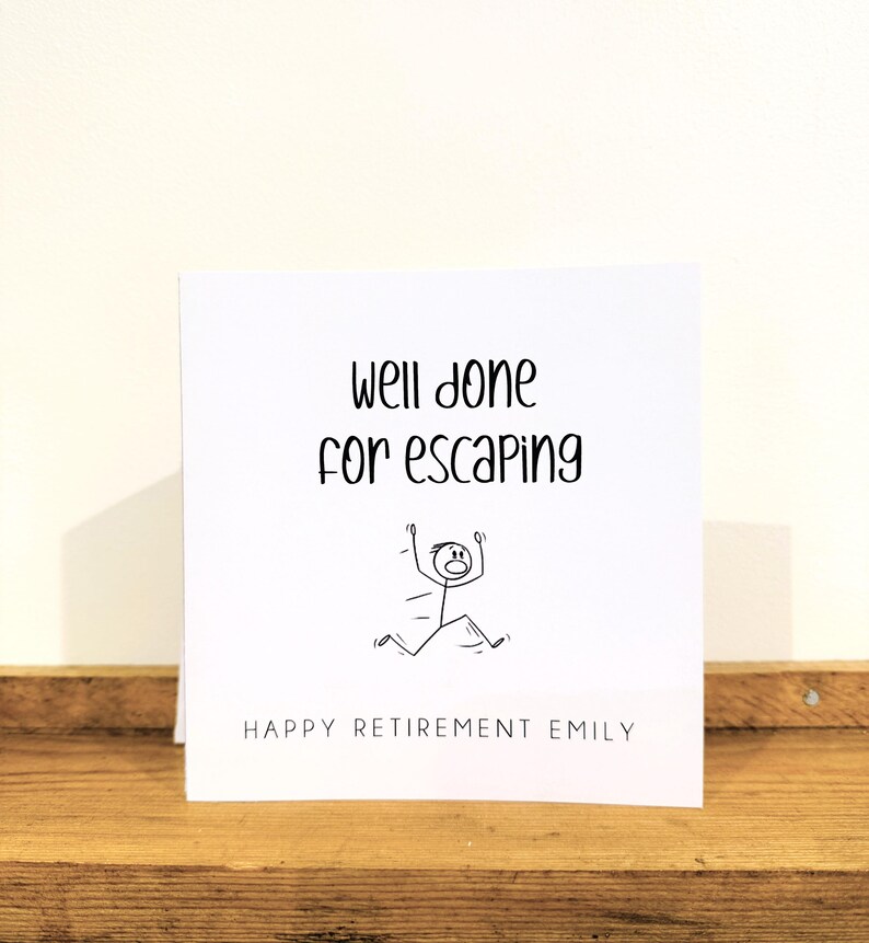 Personalised Retirement Card – Handmade Custom Name Card - Etsy