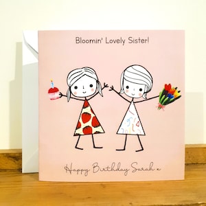 Sister Birthday Card / Best Sister - Personalised With Name - Handmade - Sister Poem - Etsy UK