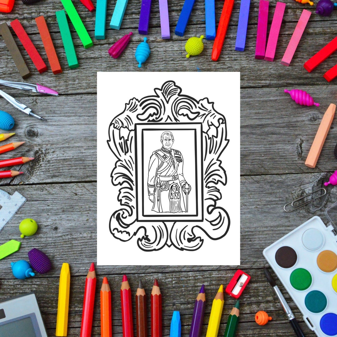 King Charles III Colouring Sheet - Etsy