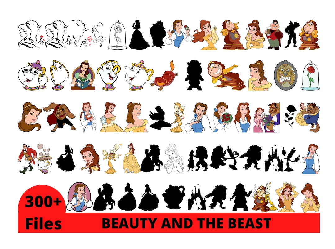 La Belle et la Bête SVG Belle svg Bête svg Princesse svg - Etsy France