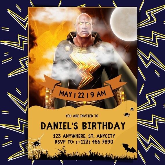 Black Adam Birthday Invitation Card Black Adam Movie Invite - Etsy