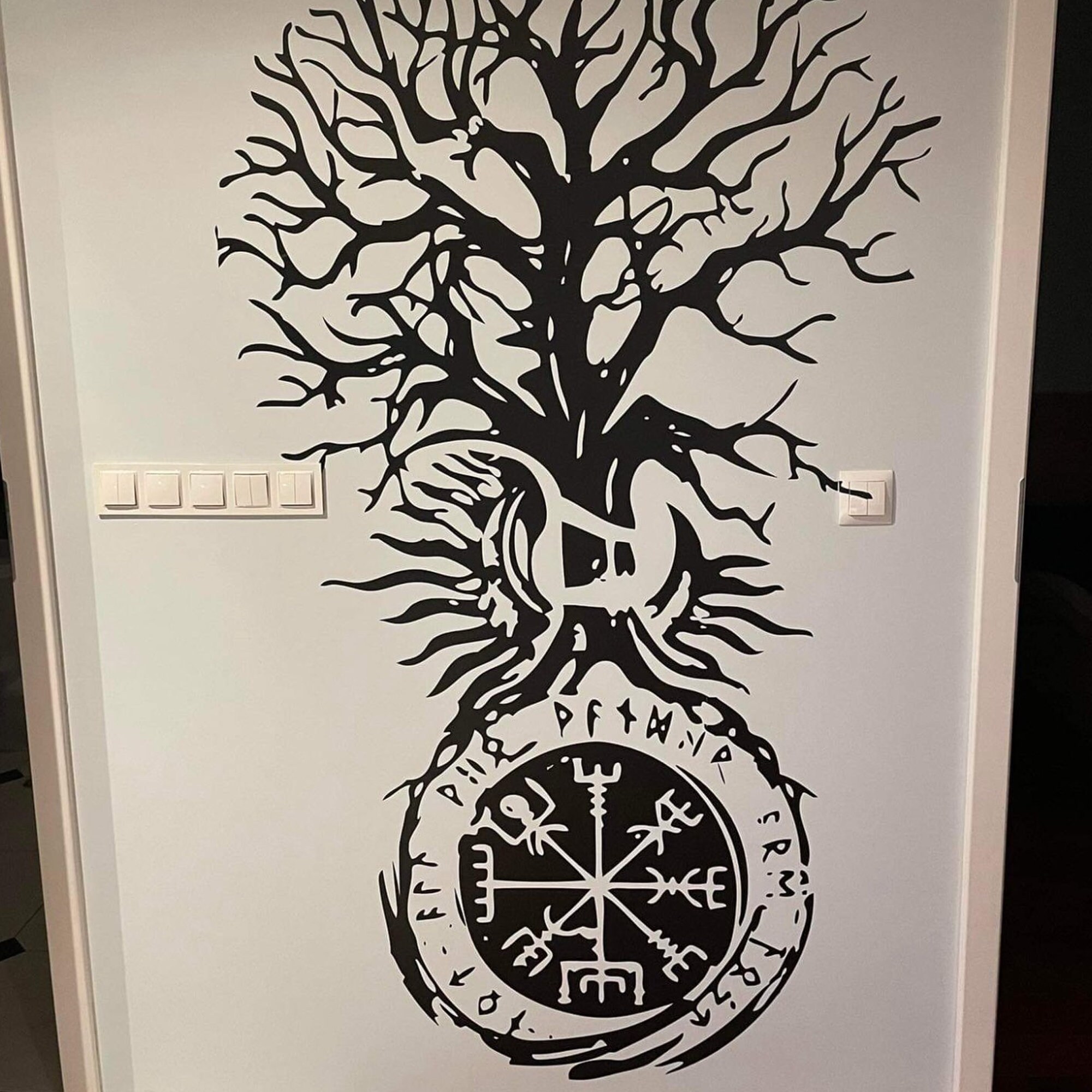 Tree of Life Decal | Vikings Moon Decal | Tree of Life Wall Sticker ...