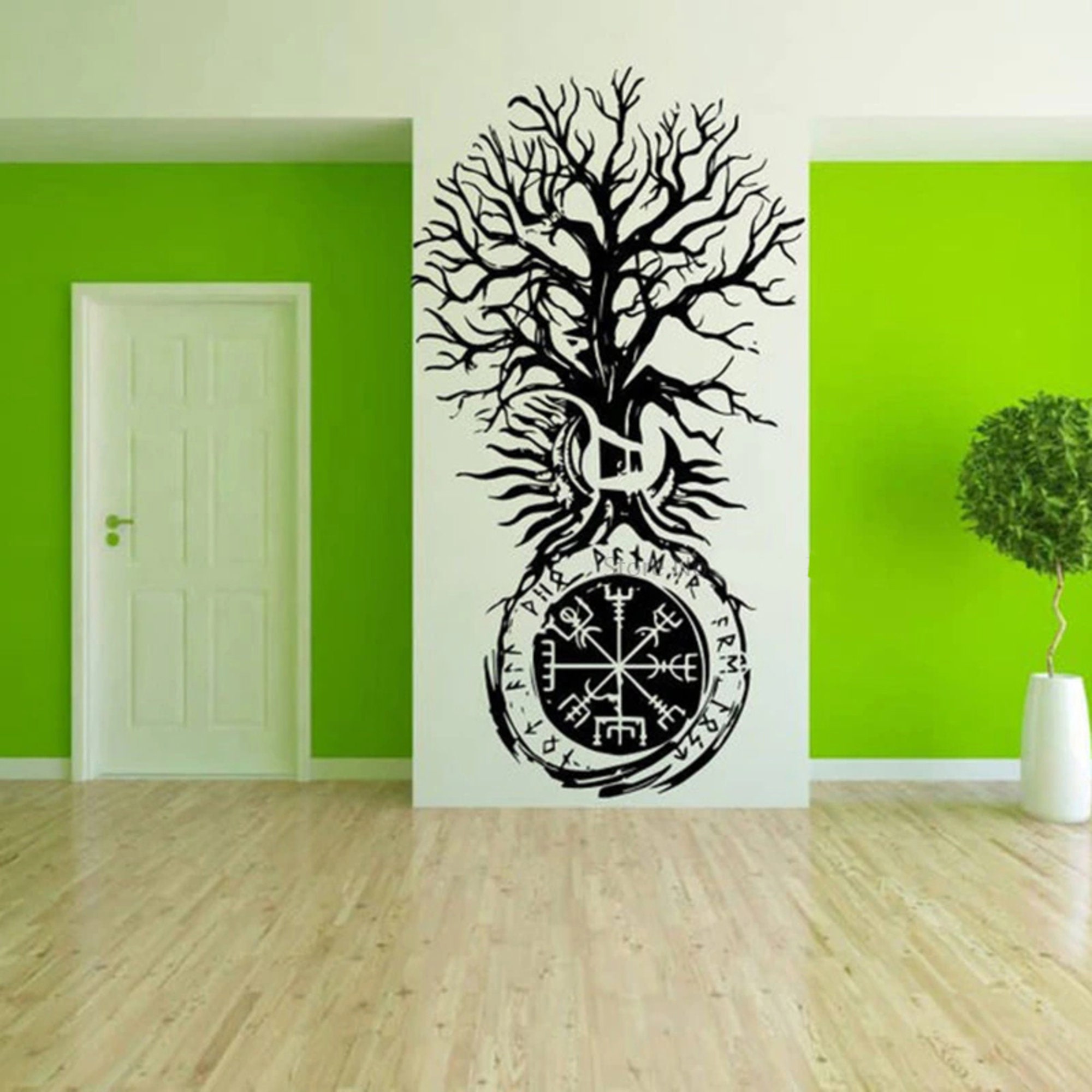Tree of Life Decal | Vikings Moon Decal | Tree of Life Wall Sticker ...