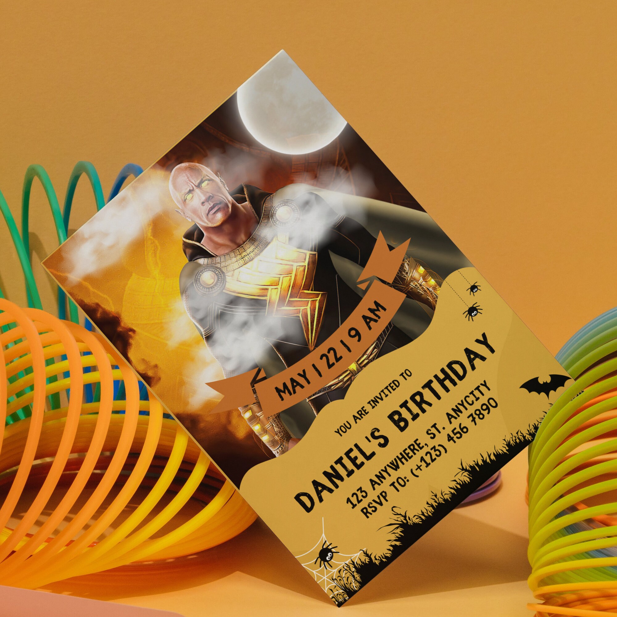 Black Adam Birthday Invitation Card Black Adam Movie Invite - Etsy