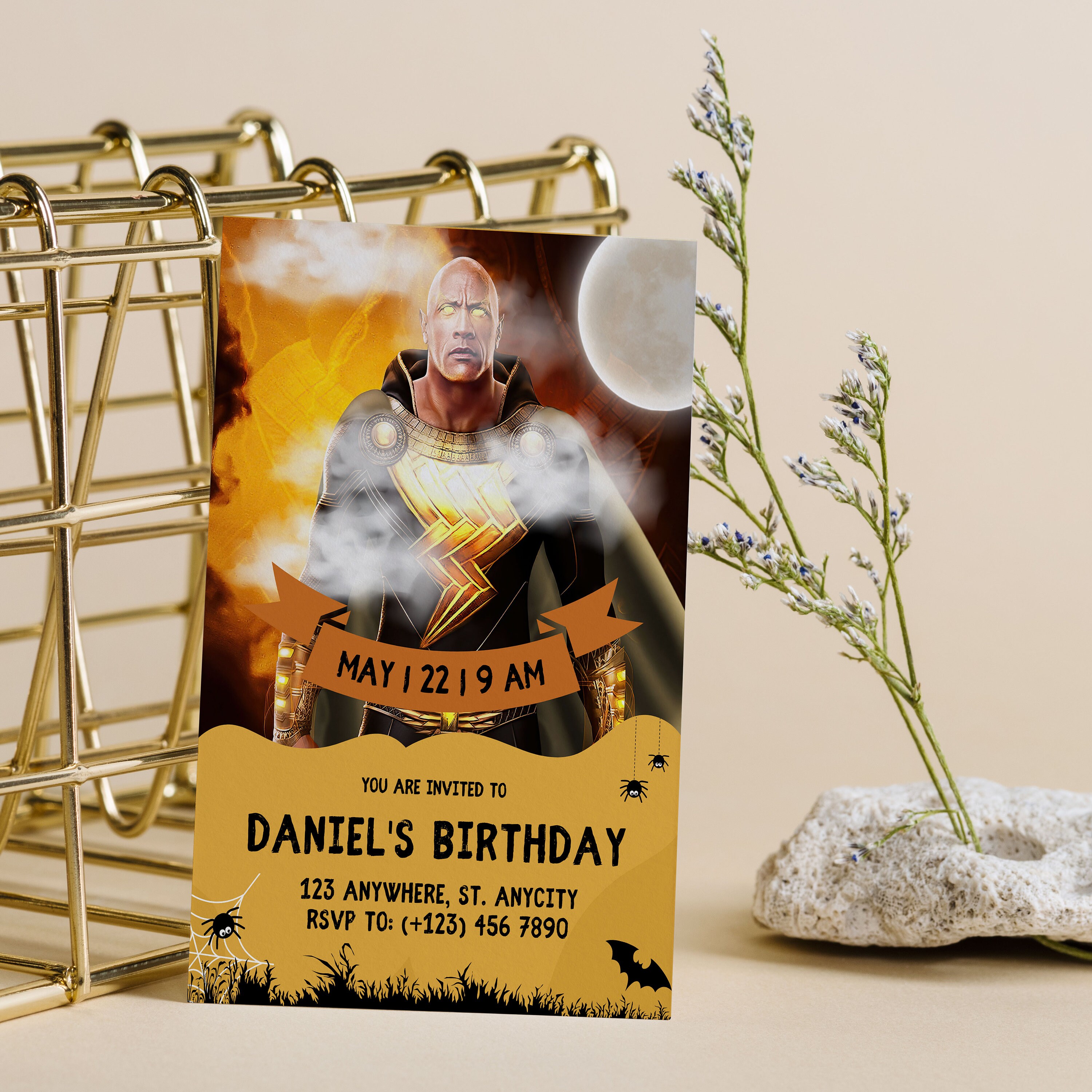 Black Adam Birthday Invitation Card Black Adam Movie Invite - Etsy