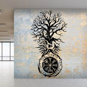 Tree of Life Decal | Vikings Moon Decal | Tree of Life Wall Sticker ...