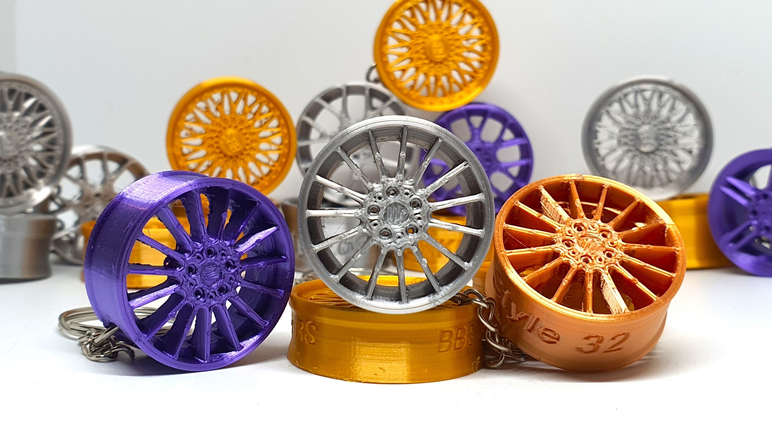 3D Printed Car Wheel Keychain - Etsy