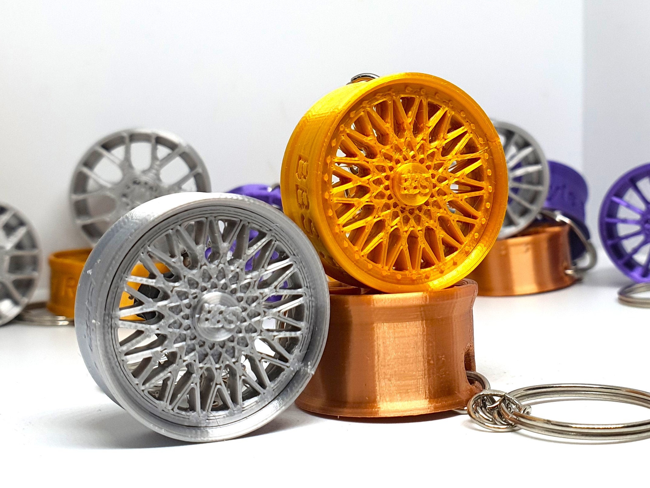 3D Printed Car Wheel Keychain - Etsy