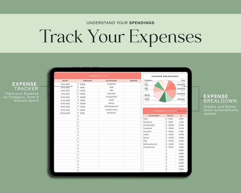 Budget Spreadsheet Google Sheets| Expense Tracker| Bi-weekly| Monthly ...