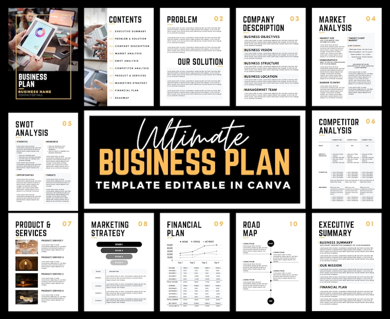 Small Business Plan Template, Start up Workbook, Business Plan Analysis ...