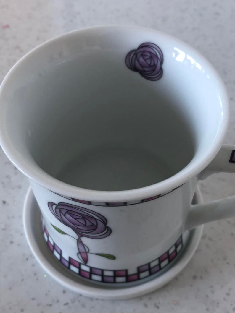 Vintage Rennie Mackintosh Tea Mug/maker With Coaster/lid - Etsy