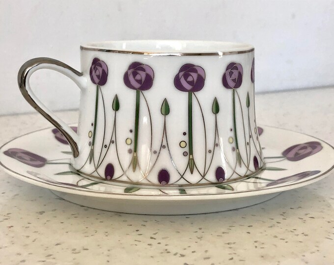 Vintage Rennie Mackintosh Tea/coffee Mug and Saucer Purple - Etsy