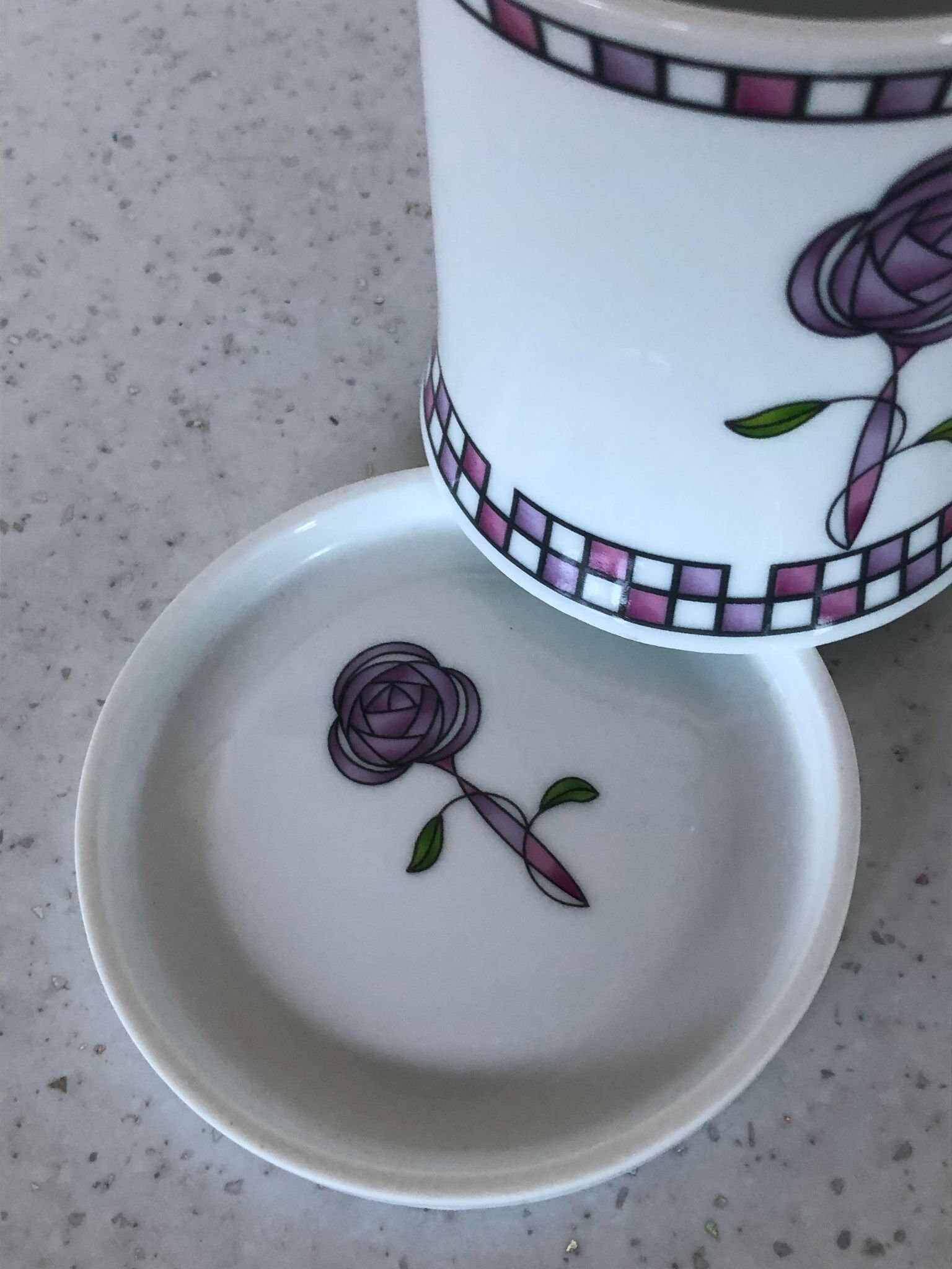 Vintage Rennie Mackintosh Tea Mug/maker With Coaster/lid - Etsy