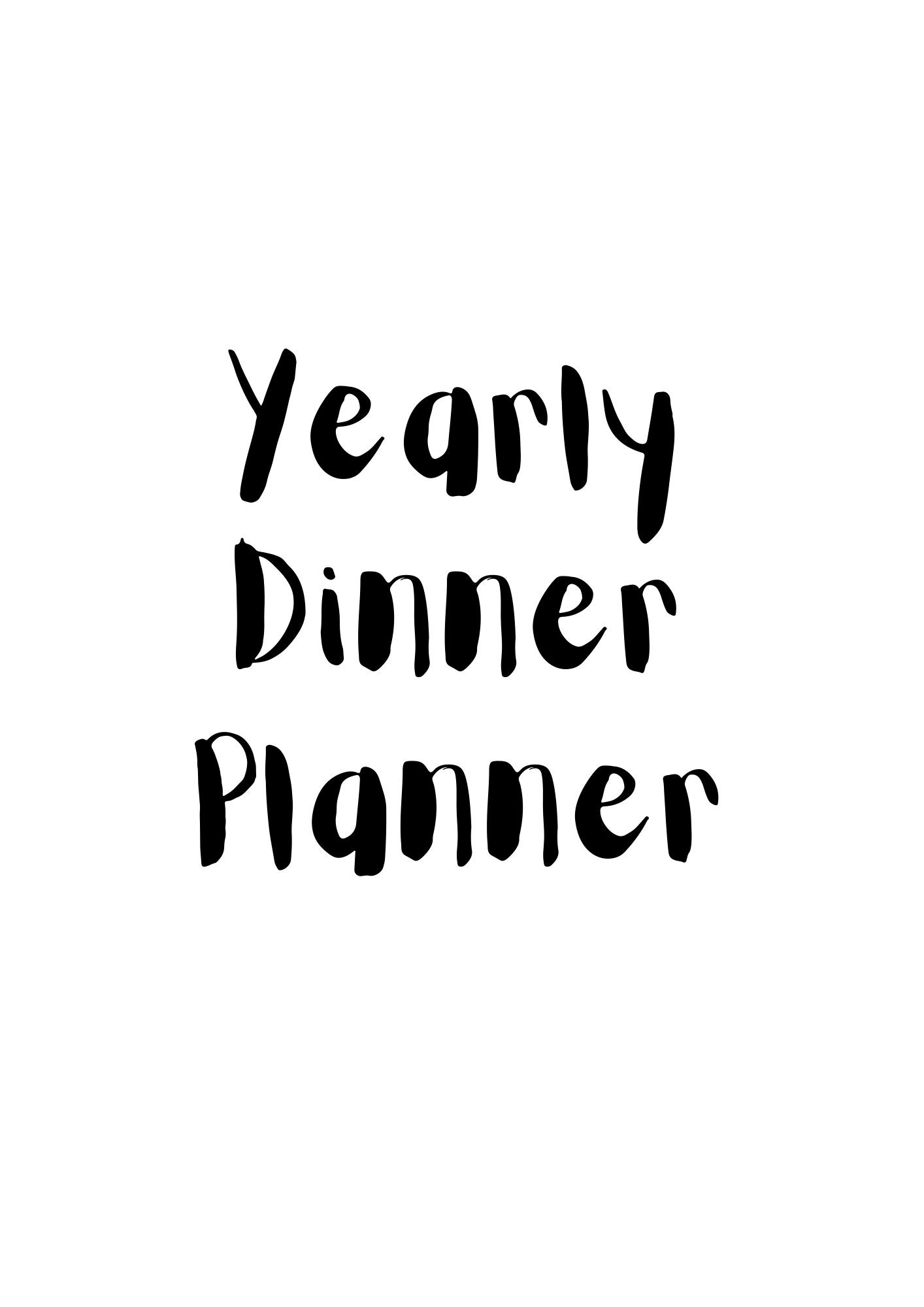 Yearly Dinner Menu Planner Printable Digital Meal Planner - Etsy
