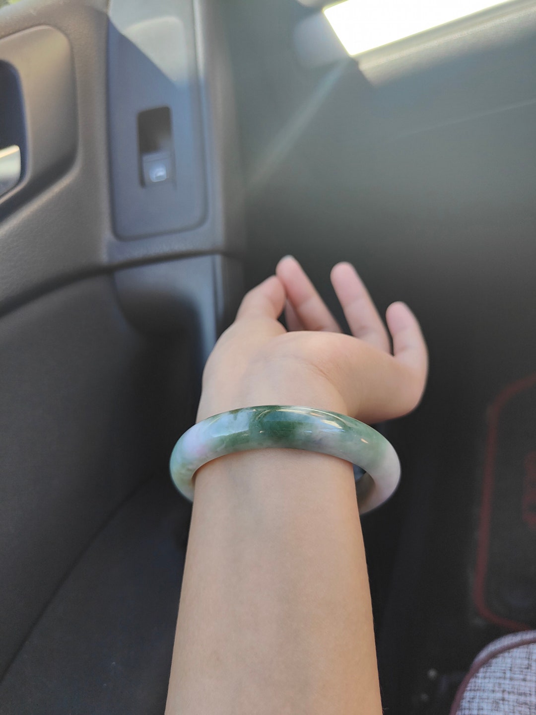 58mm Icy Apple and Emerald Green With Milky White Lavender Genuine ...