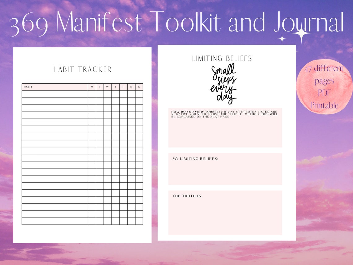 369 Manifestation Printable Journal, 369 Method, Manifest Journal ...
