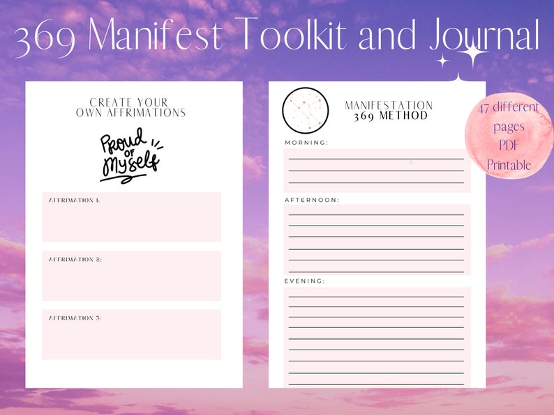 369 Manifestation Printable Journal, 369 Method, Manifest Journal ...