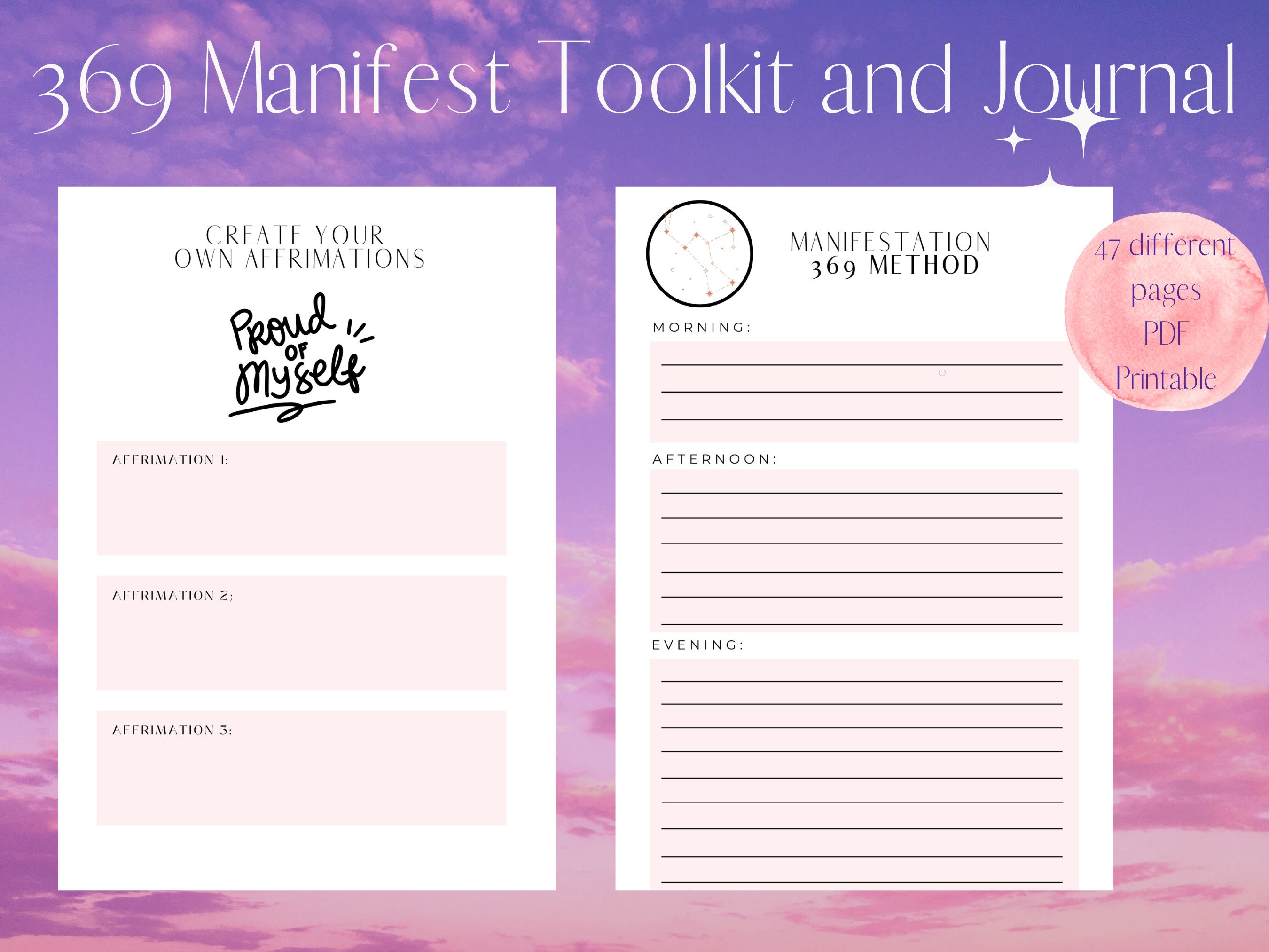 369 Manifestation Printable Journal, 369 Method, Manifest Journal ...