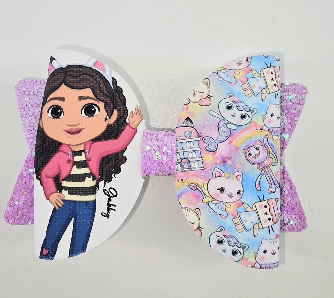 Gabby Cat Bow. Doll Bow for Girls. Hair Bow, Made in the UK. Delivered ...