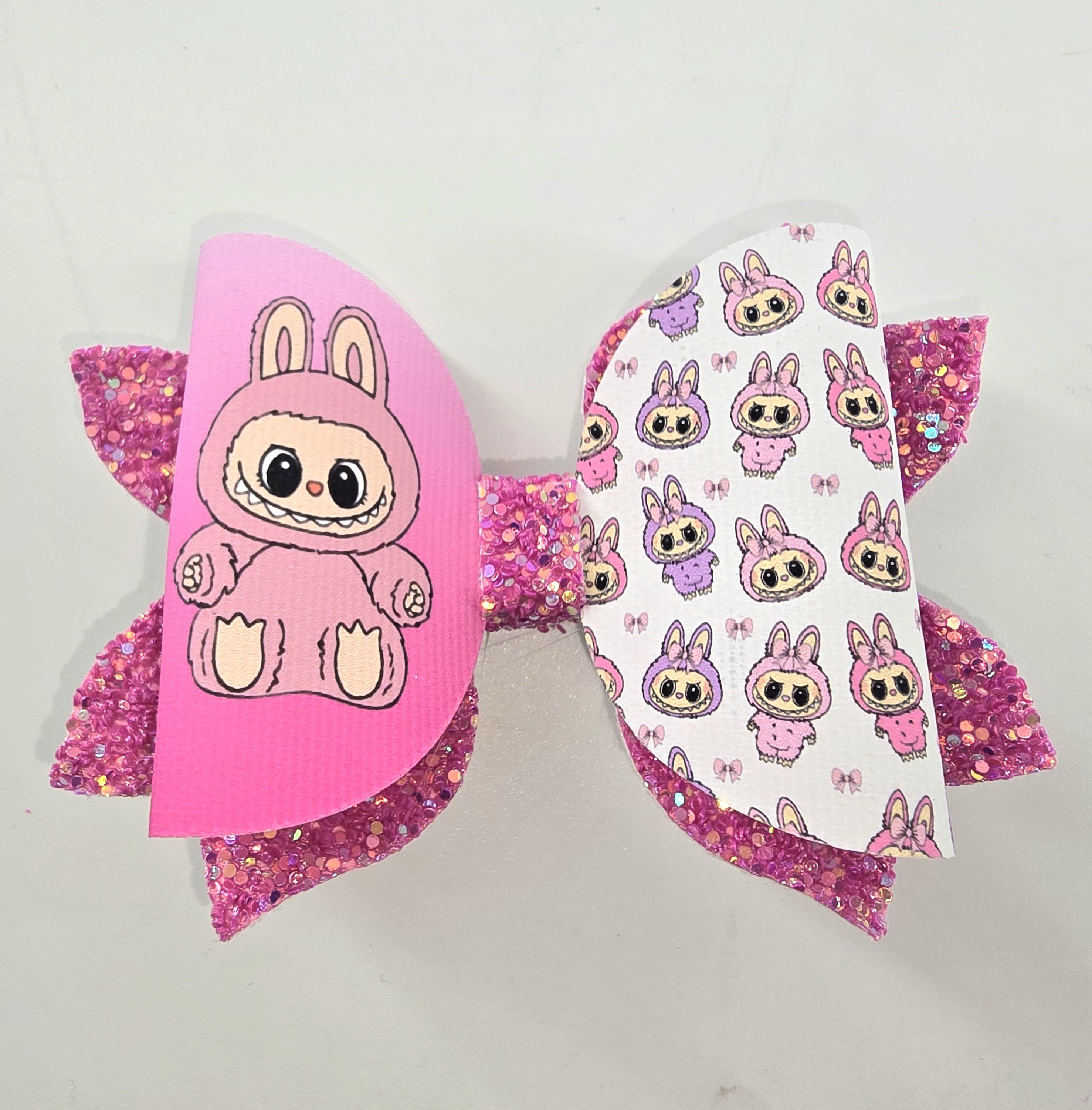 Pastel Rainbow Viral Monster Inspired Hair Clip Bow. Medium Girls Bows ...