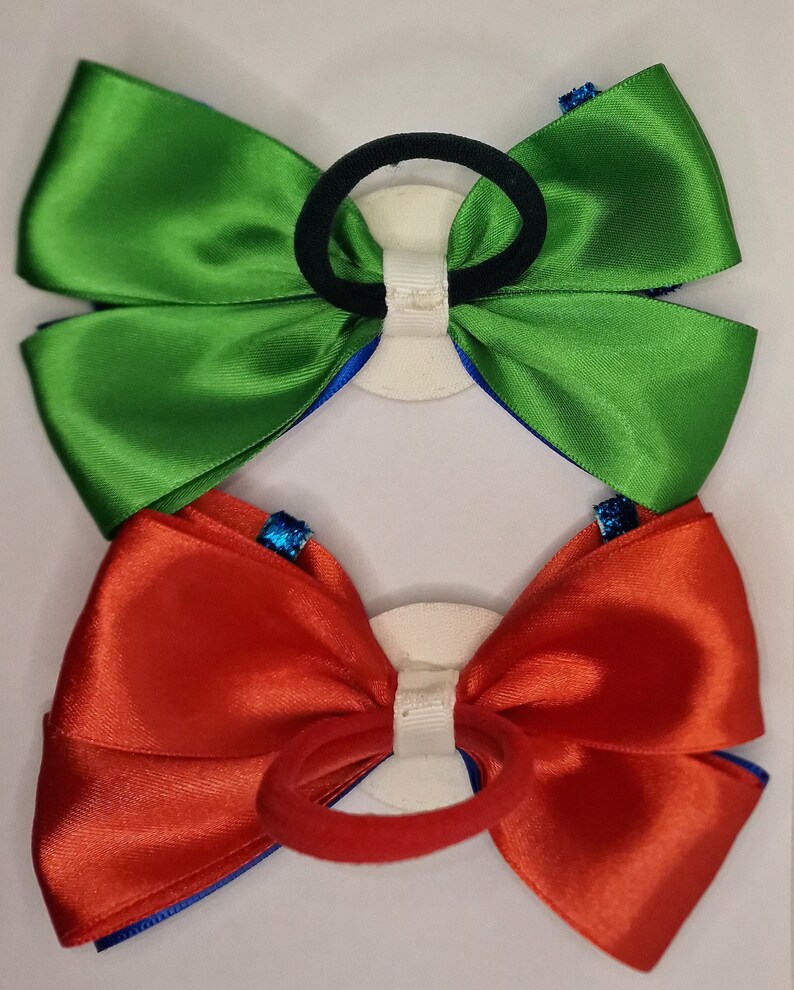 Mario and Luigi Inspired Double Loop Bows. Hairtie Large Hair Bow ...