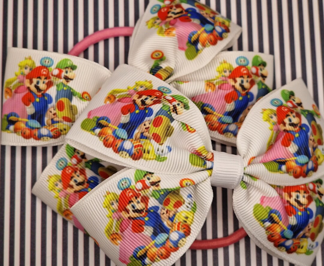 Super Video Game Princess Bow Pair. Bobble or Clip. Medium Bows. Piggy ...