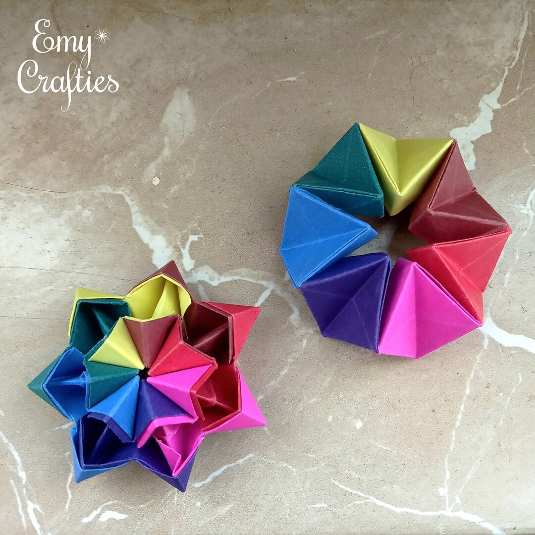 Origami Magic Circle ~ Handmade Rotating Firework ~ Colorful Decoration ...