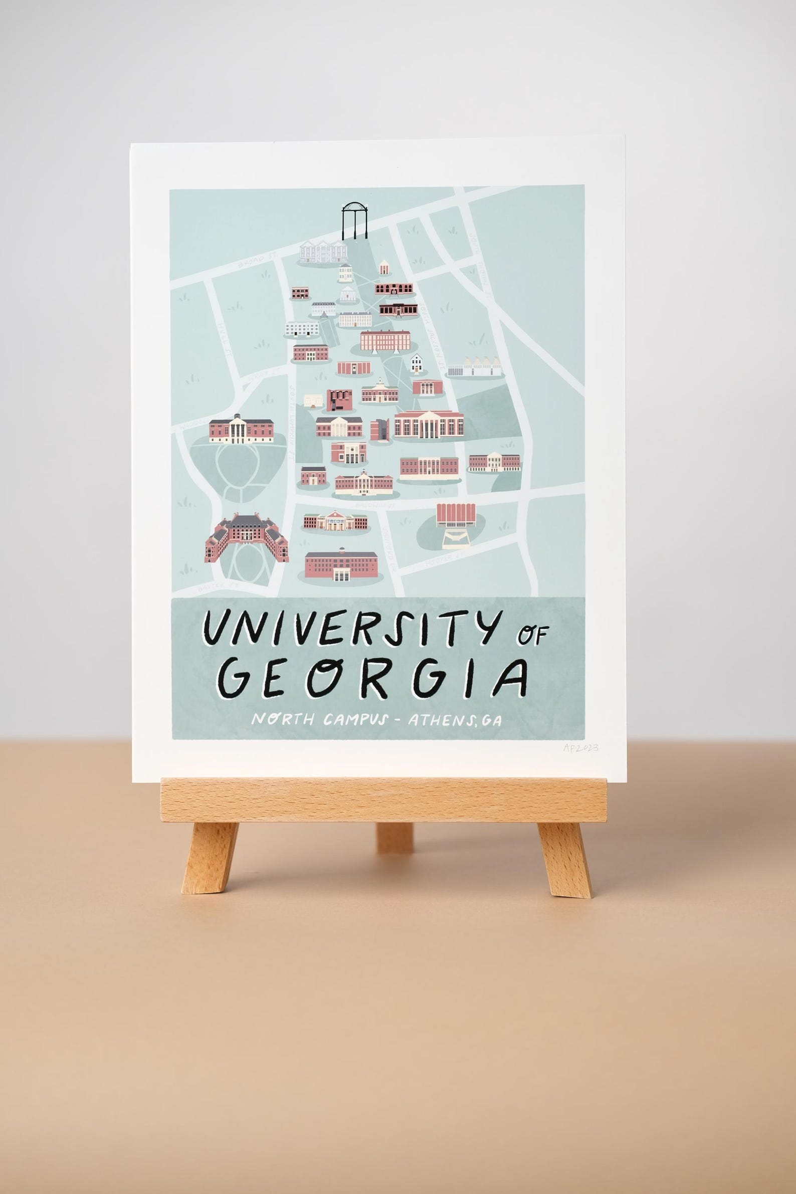 UGA North Campus Illustrated Map - Etsy