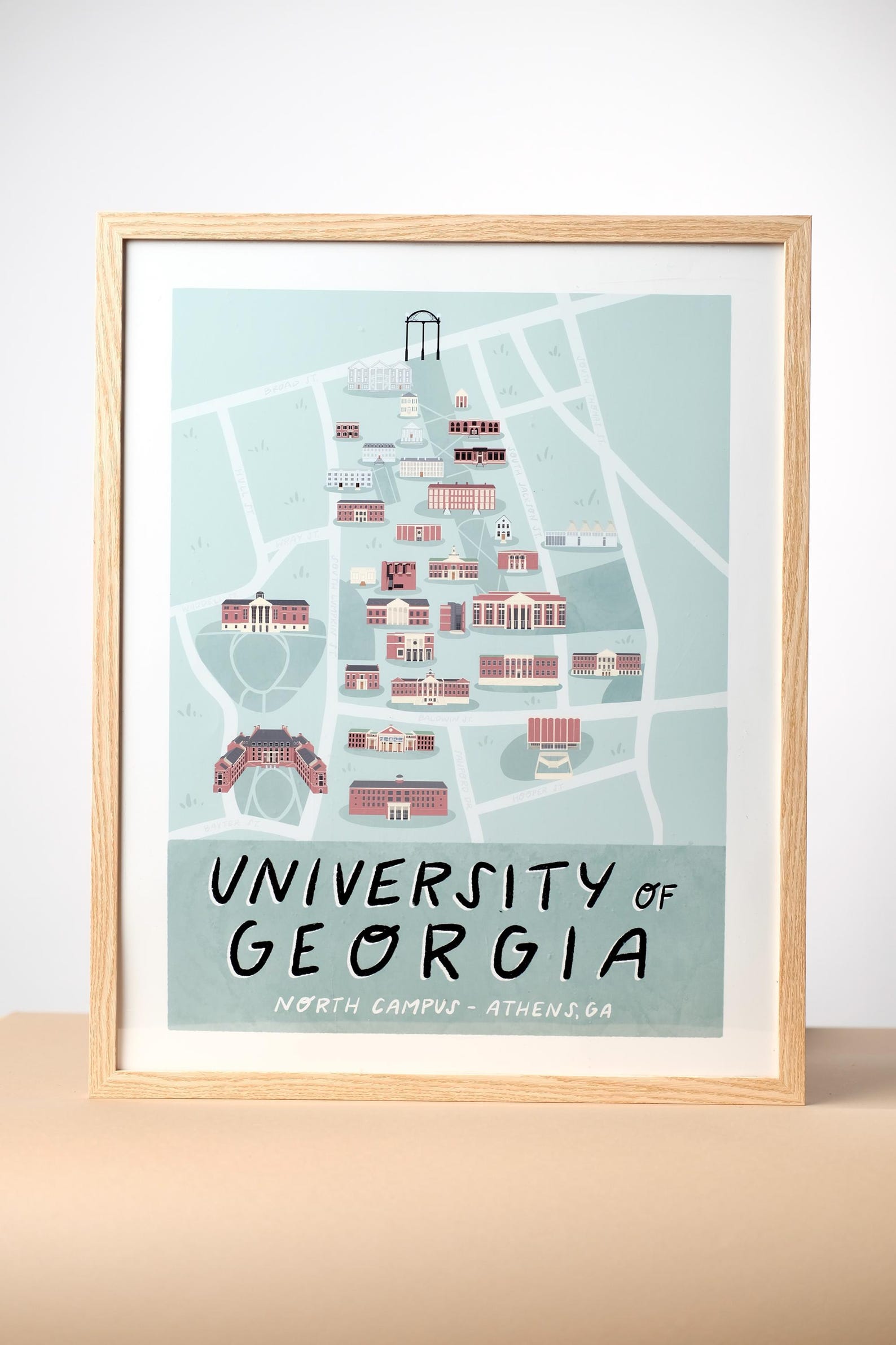 UGA North Campus Illustrated Map - Etsy