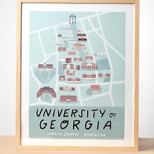 UGA North Campus Illustrated Map - Etsy