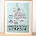 UGA North Campus Illustrated Map - Etsy