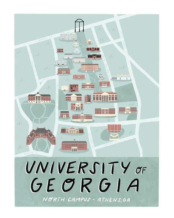UGA Illustrated Campus Map - Etsy