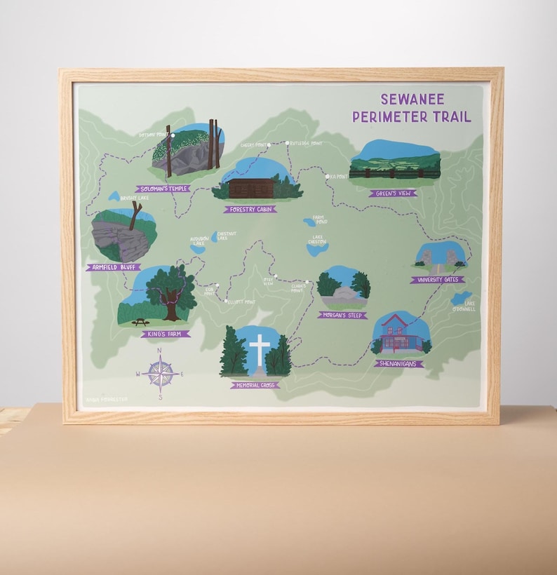 Sewanee Perimeter Trail Illustrated Map - Etsy Canada
