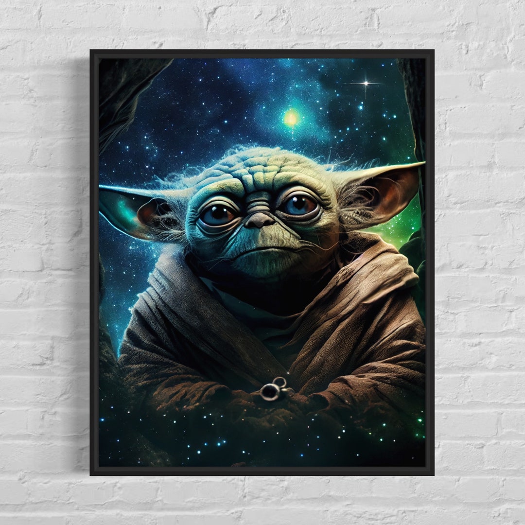 Yoda Art Print, Original Yoda Artwork, Yoda Poster Black Background - Etsy