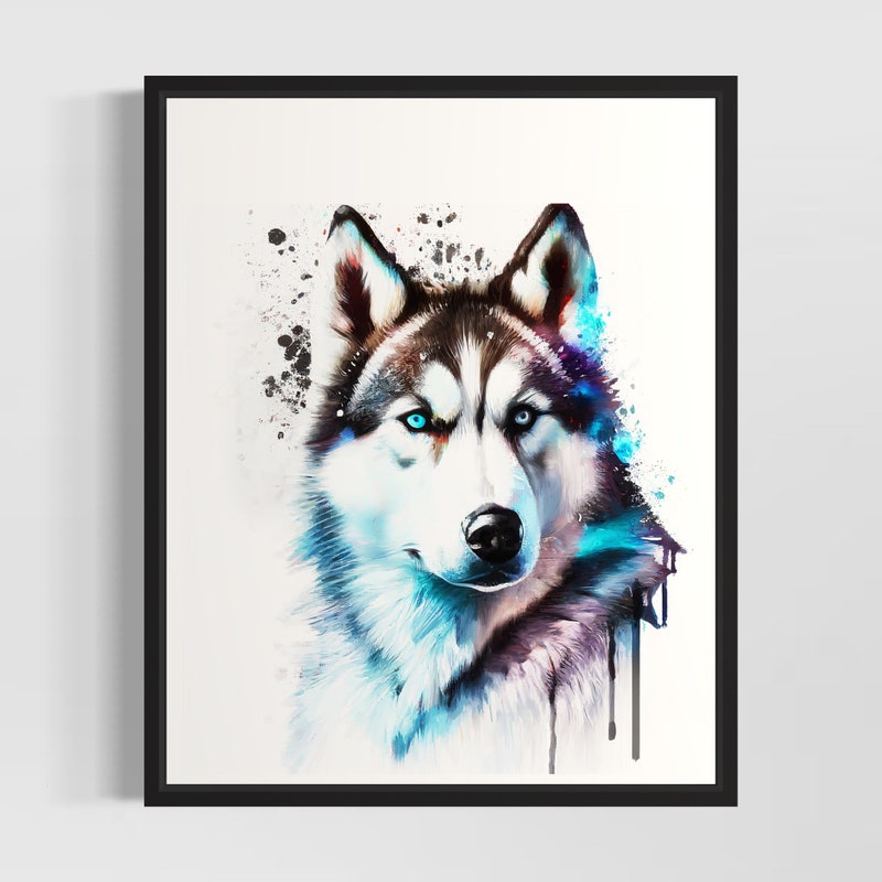 Husky Watercolor Painting - Etsy