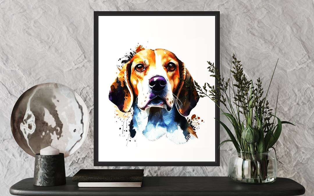 Beagle Watercolor Art Print by Artist Hand Signed Limited Edition - Etsy