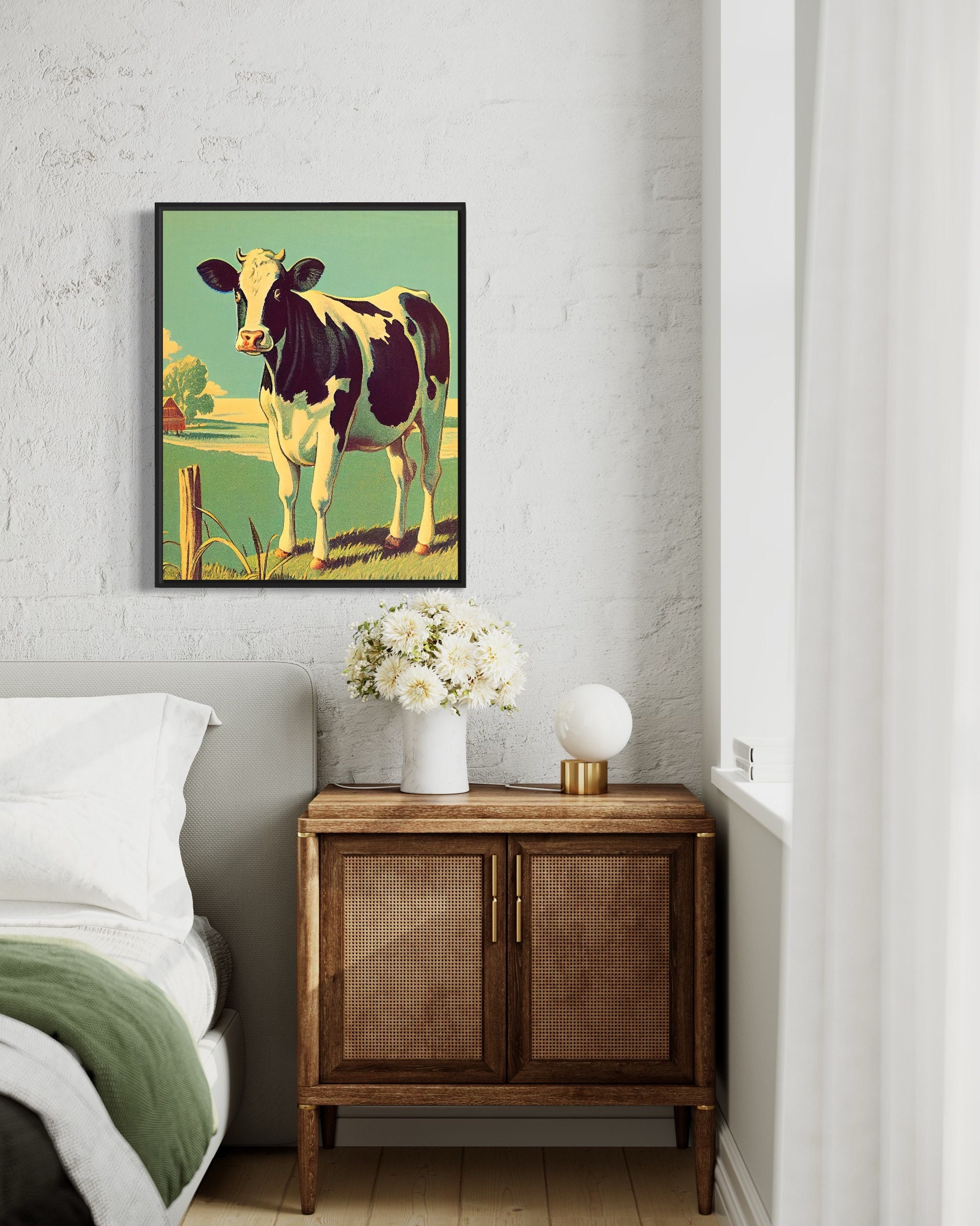 Cow Art Print Cow Vintage Poster Artwork Cow Retro Wall Art - Etsy